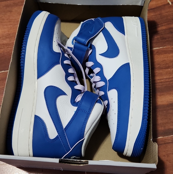 Nike | Shoes | Nike Womens Air Force 7 Mid Kentucky White Blue Us 105 275cm 95 For M | Poshmark